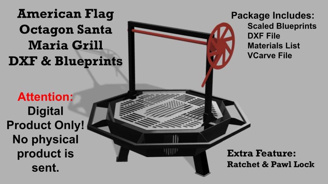 Octagon Santa Maria Grill DXF & Blueprints - Etsy