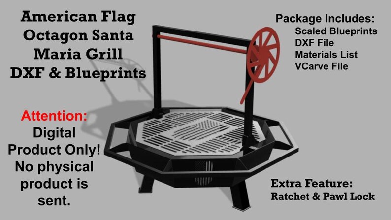 Octagon Santa Maria Grill DXF & Blueprints - Etsy
