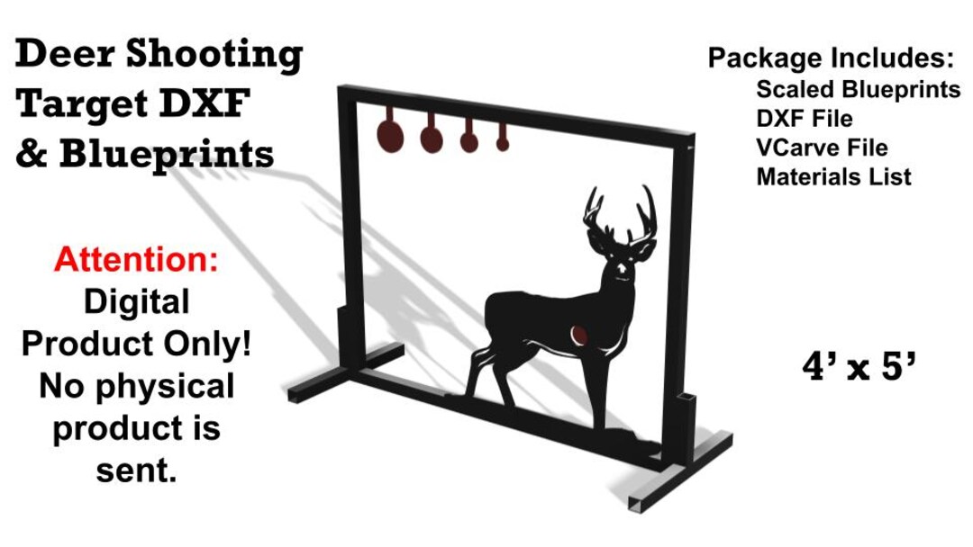 Deer Shooting Target DXF & Blueprints - Etsy