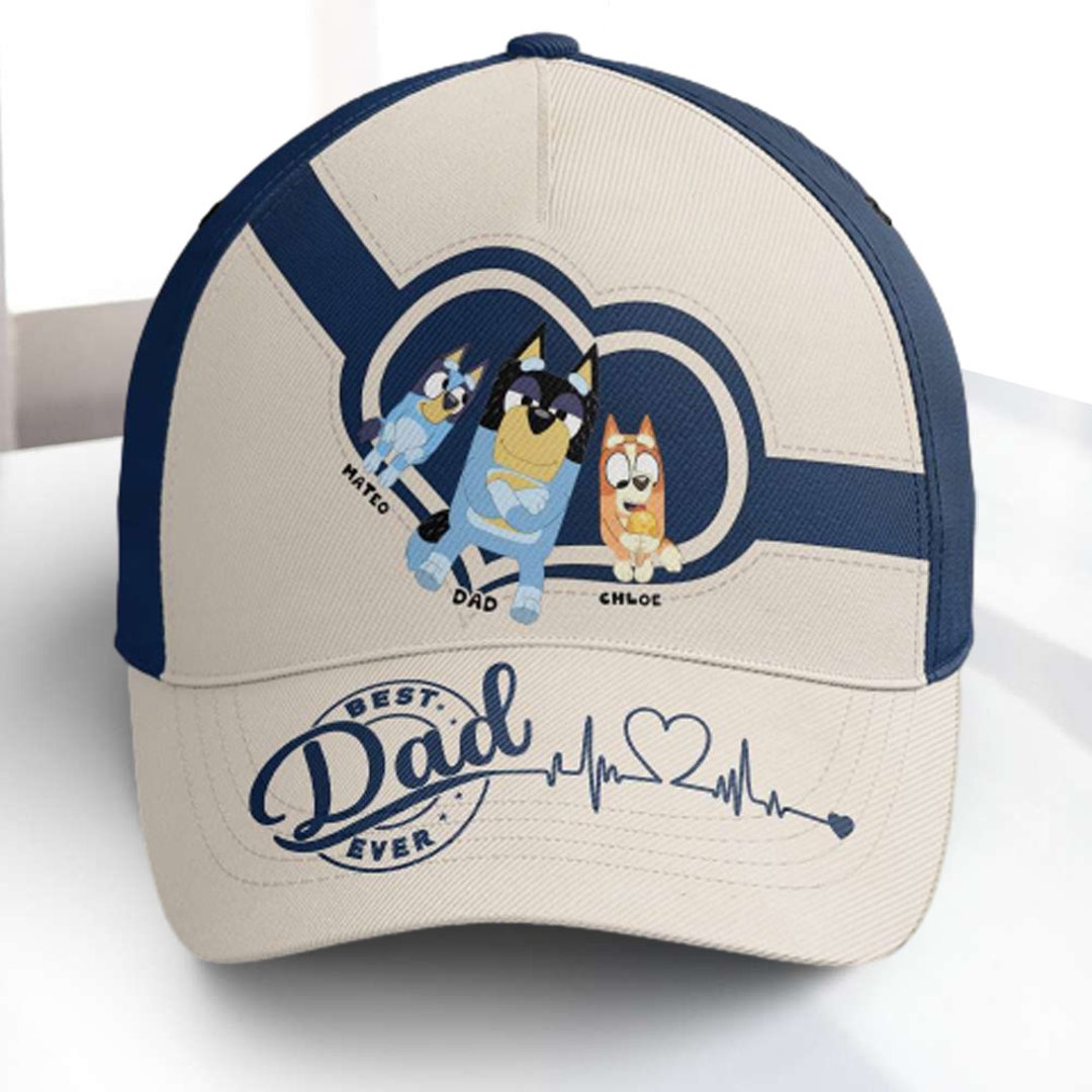 Personalized Best Dad Ever, Bluey Classic Cap Father's Day, Funny Cap ...