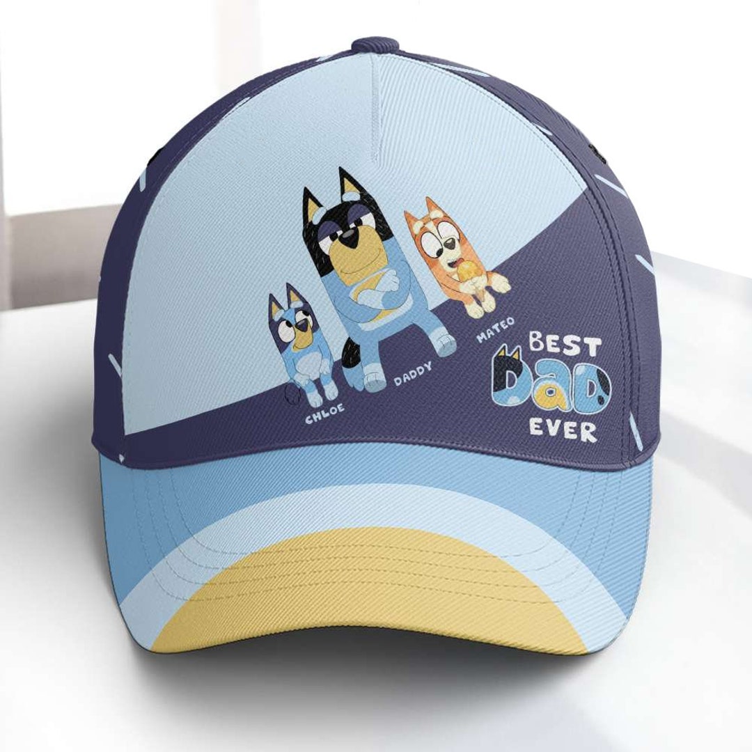 Personalized Best Dad Ever, Bluey Classic Cap Father's Day, Funny Cap ...