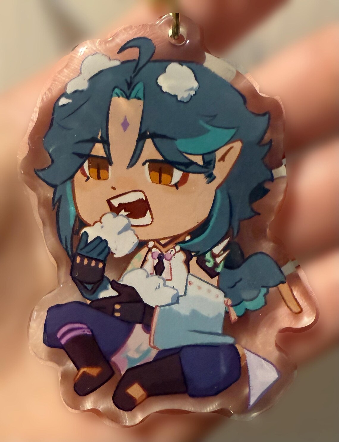 Genshin Impact Epoxy Keychains - Lumine, Albedo, Xiao, Durin and ...