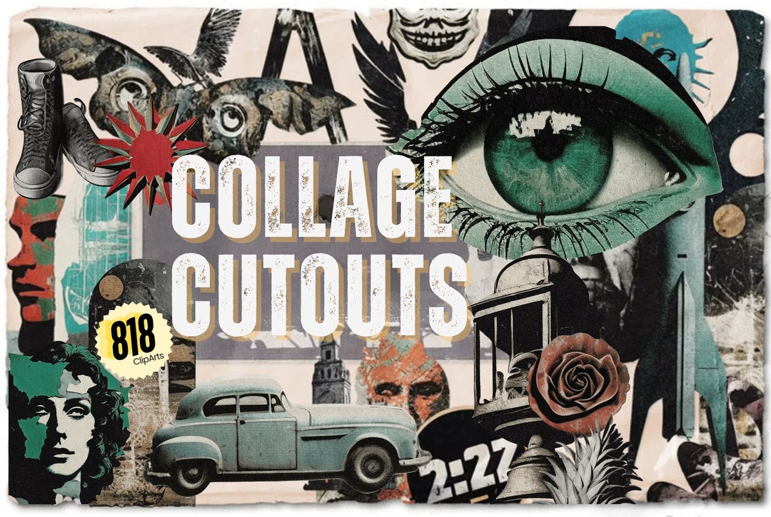 Vintage Dark Nostalgia Collage Creator, Junk Journal, 818 MEGAPACK ...