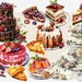 101 Beautiful Watercolor Desserts, Pies Cakes and Sweets, Premade ...