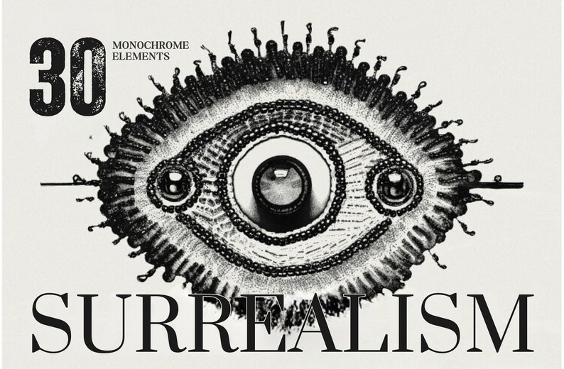 Surrealism Cryptic Collage Pack, 110clipart Bundle, Vintage Woven ...