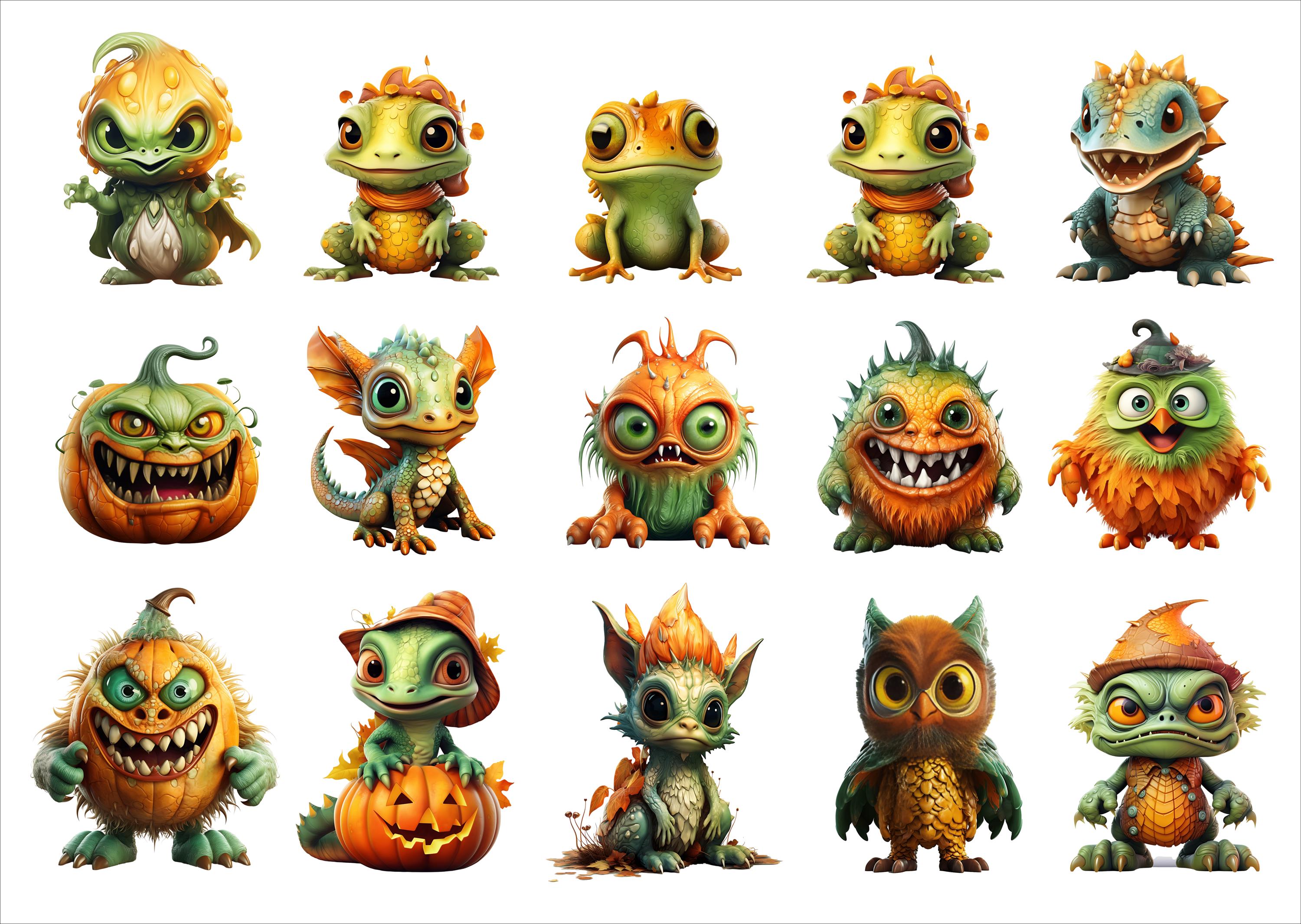 59 Monsters in Hiding - Halloween Horror Clipart Bundle, Scary Graphics ...