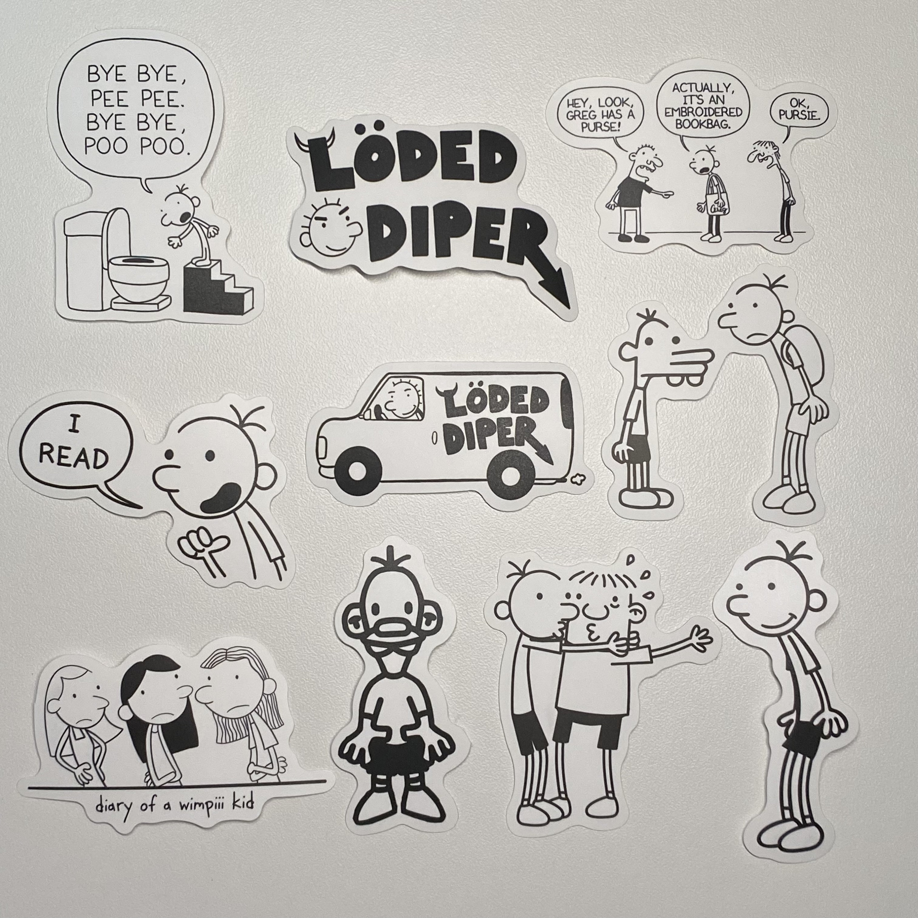 50 Diary of a Wimpy Kid Stickers/greg Heffley - Etsy