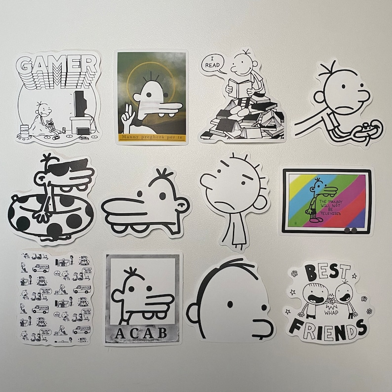 50 Diary of a Wimpy Kid Stickers/greg Heffley - Etsy