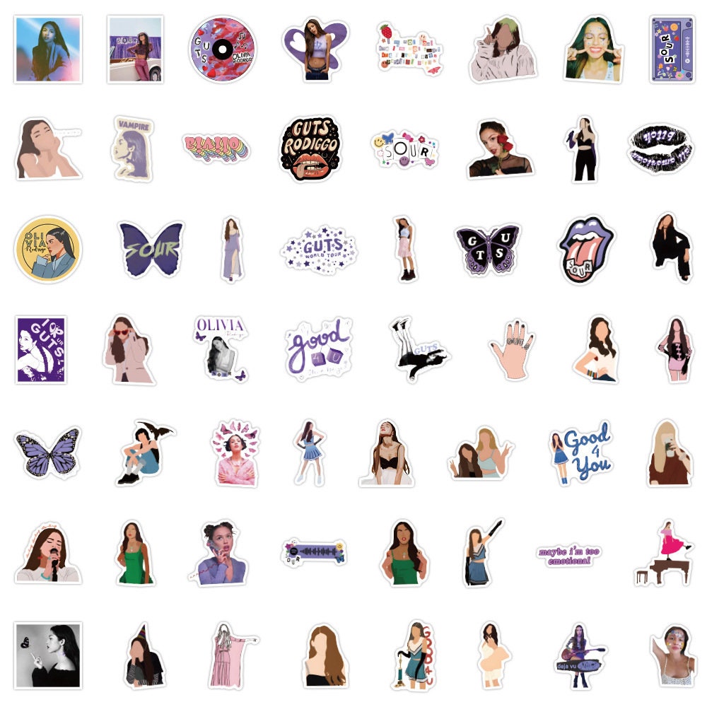 50 GUTS Album Sticker Pack/olivia Rodrigo Stickers/gift/purple - Etsy