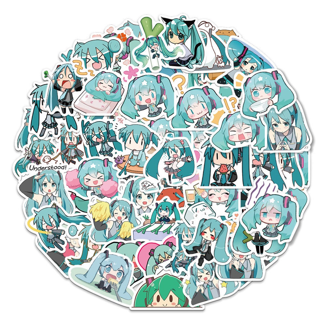 50 Hatsune Miku Stickers,ipad Stickers,helmet Sticker,book Stickers - Etsy