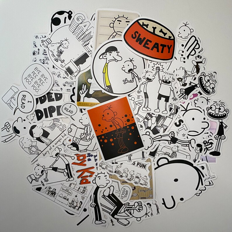 50 Diary of a Wimpy Kid Stickers/greg Heffley - Etsy