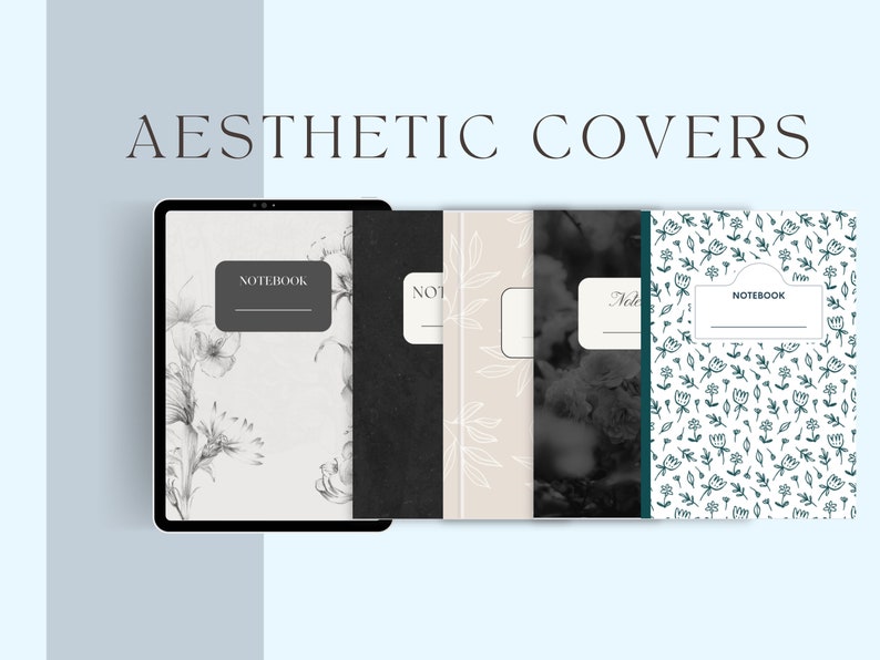 Portrait Digital Student Notebook With Tabs, DARK MODE, Digital Paper ...