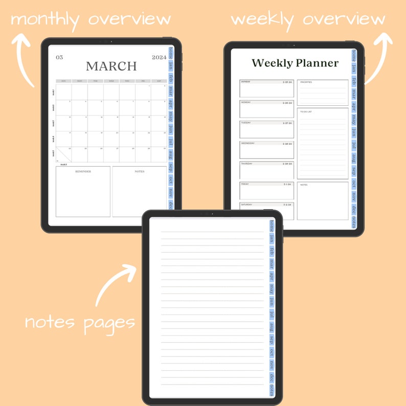 Simple Digital Planner, Minimalist Digital Planner, 2024 Digital ...
