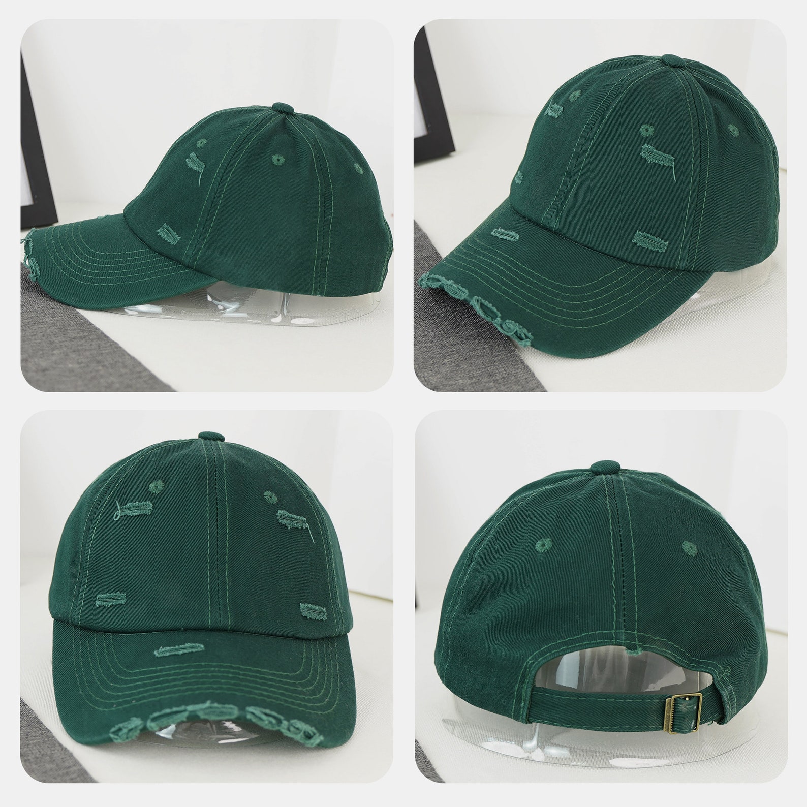Embroidered Ball Hat, Adult Monogrammed Logo Hat, Ripped Denim Cap ...