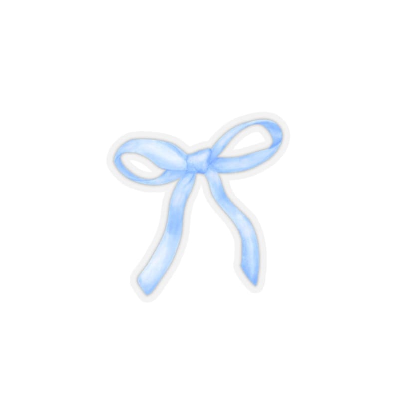 Kiss-cut Stickers, Blue Bow Accessory Sticker, White and Transparent - Etsy