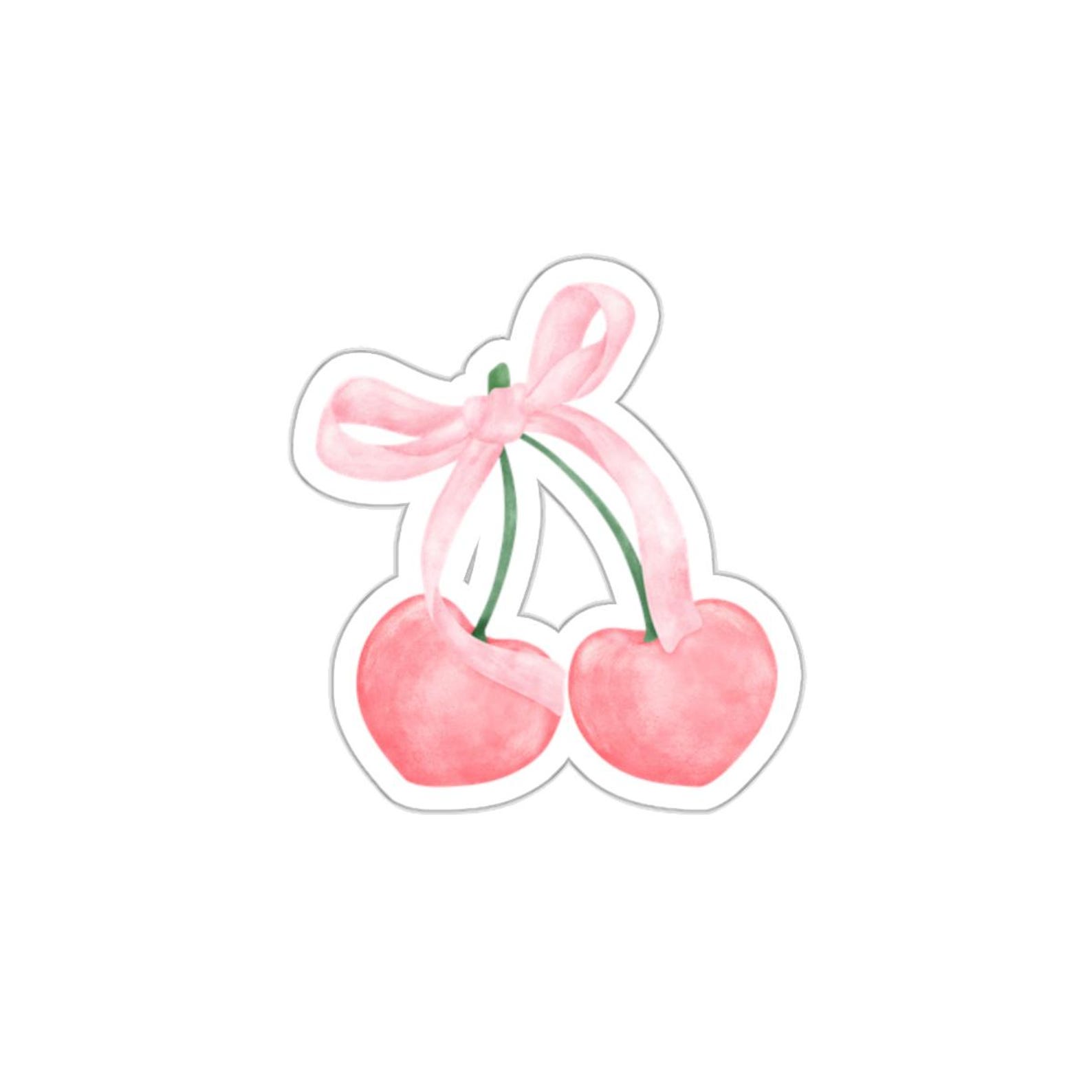 Kiss-cut Stickers, Cherry Sticker, Bow Sticker, Fruit Bows Stickers ...