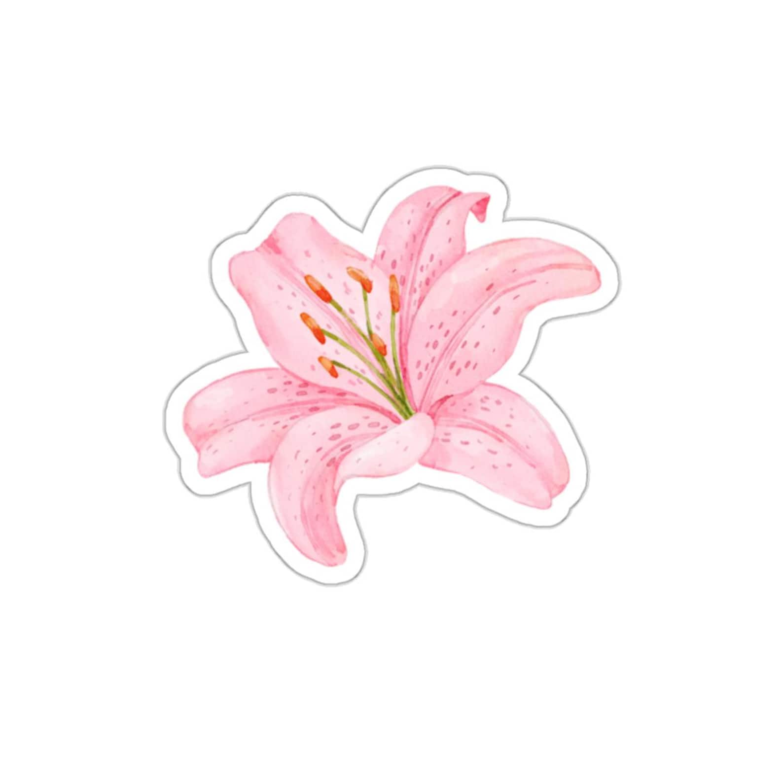 Kiss-cut Stickers, Floral Sticker, Flowers, Pink Flower Cut Out Sticker ...