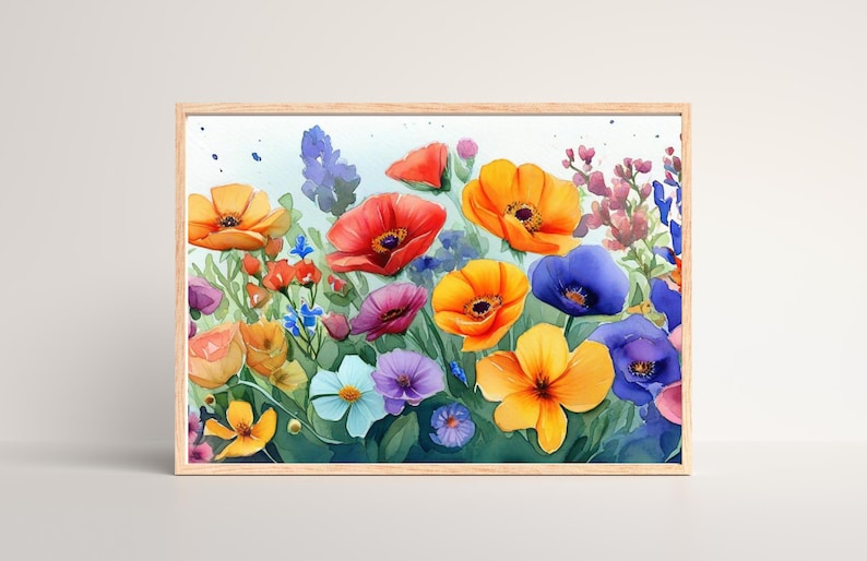 Colorful Flowers Digital Download Photo Print Image, Wall Decor ...