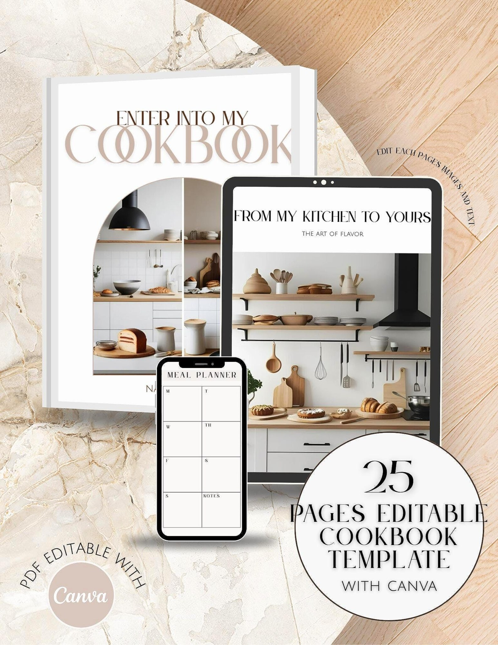 Editable Cookbook Template: Minimalist Recipe Organizer (digital ...