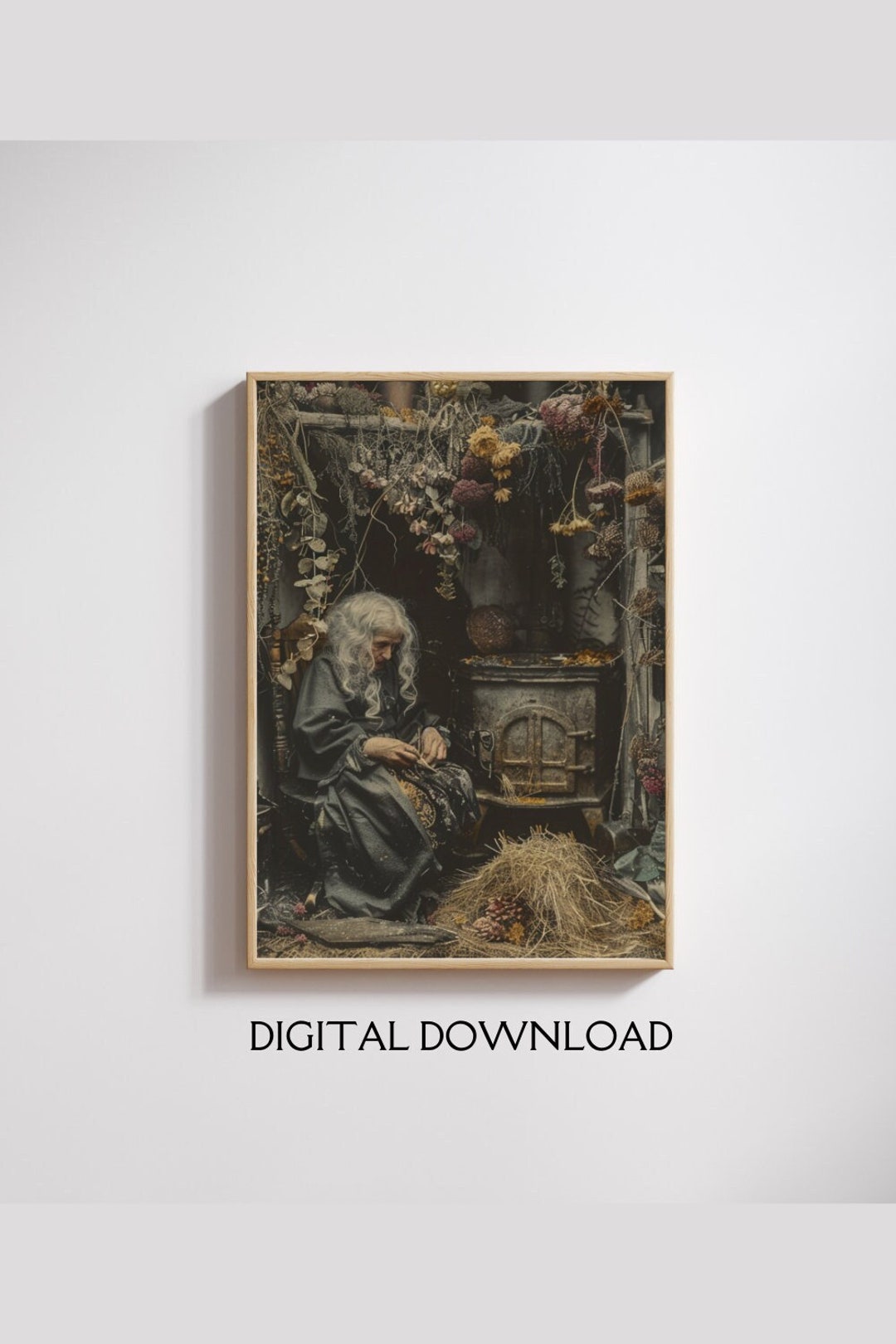 Old Witch Printable, Baba Yaga Portrait, Slavic Folklore Witches, Pagan ...