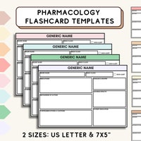 Pharmacology Flash Cards/sheet Templates | Make Pharm Easy! - Etsy