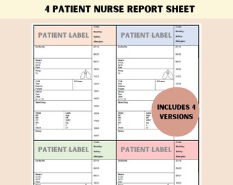 4 Patient Nursing Report Sheet for Nurse Cheat Sheet Nursing Brain ...