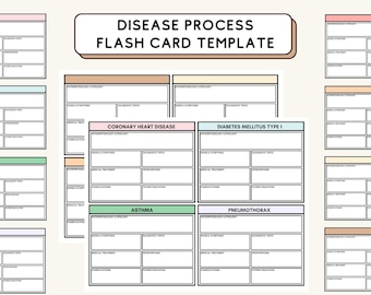Fillable Disease Process Flashcard Template for Nursing Student Disease ...