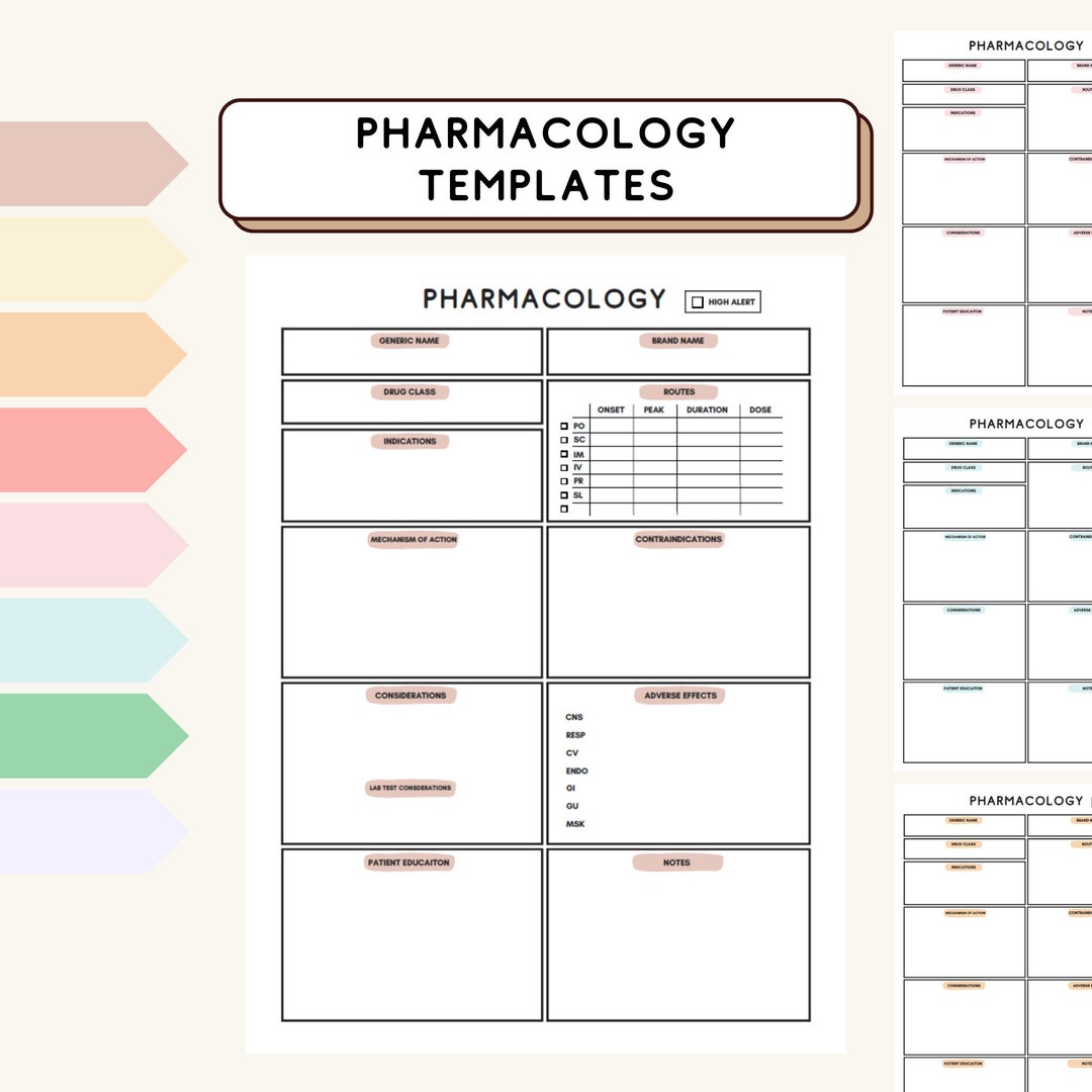 Pharmacology Template for Nursing Student Pharmacology Template for ...