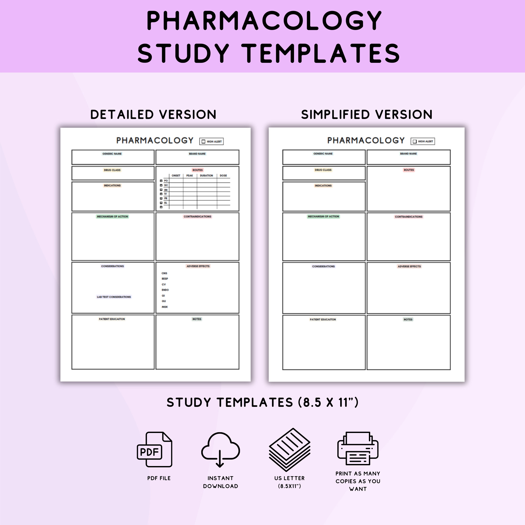 Nursing Student Study Notes for Nursing Student Studying Tool for ...