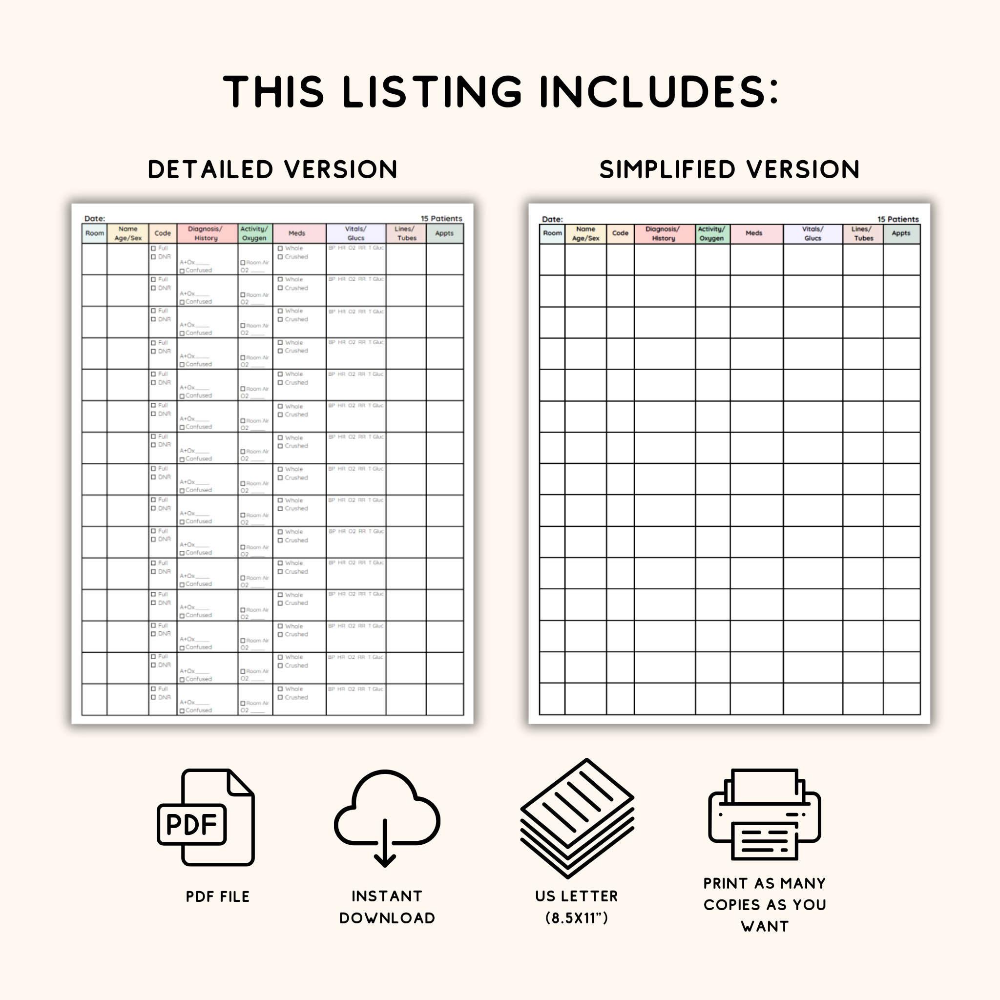Long Term Care Report Sheet for 15 Patients Long Term Care Report Sheet ...