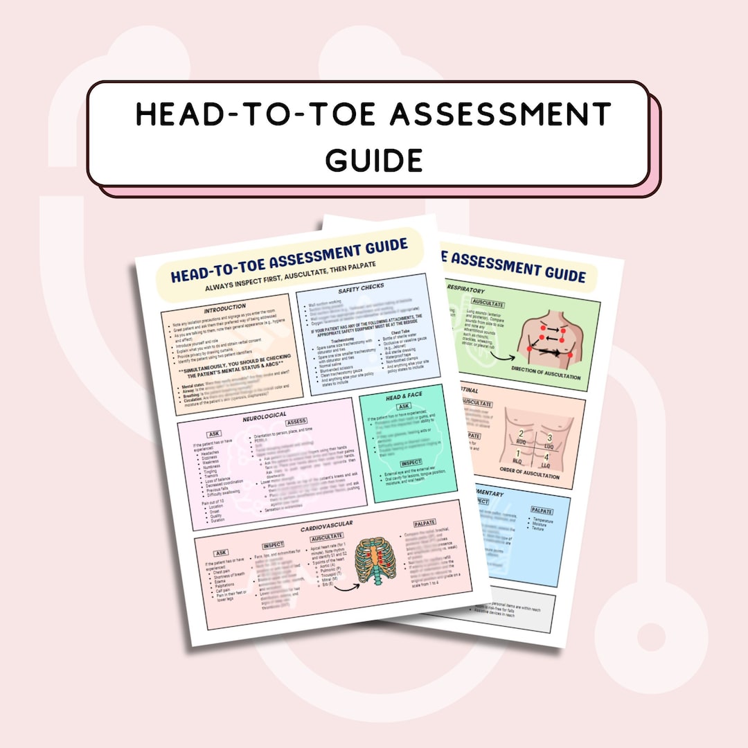 Nursing Head-to-toe Guide for Nursing Student Head to Toe Assessment ...