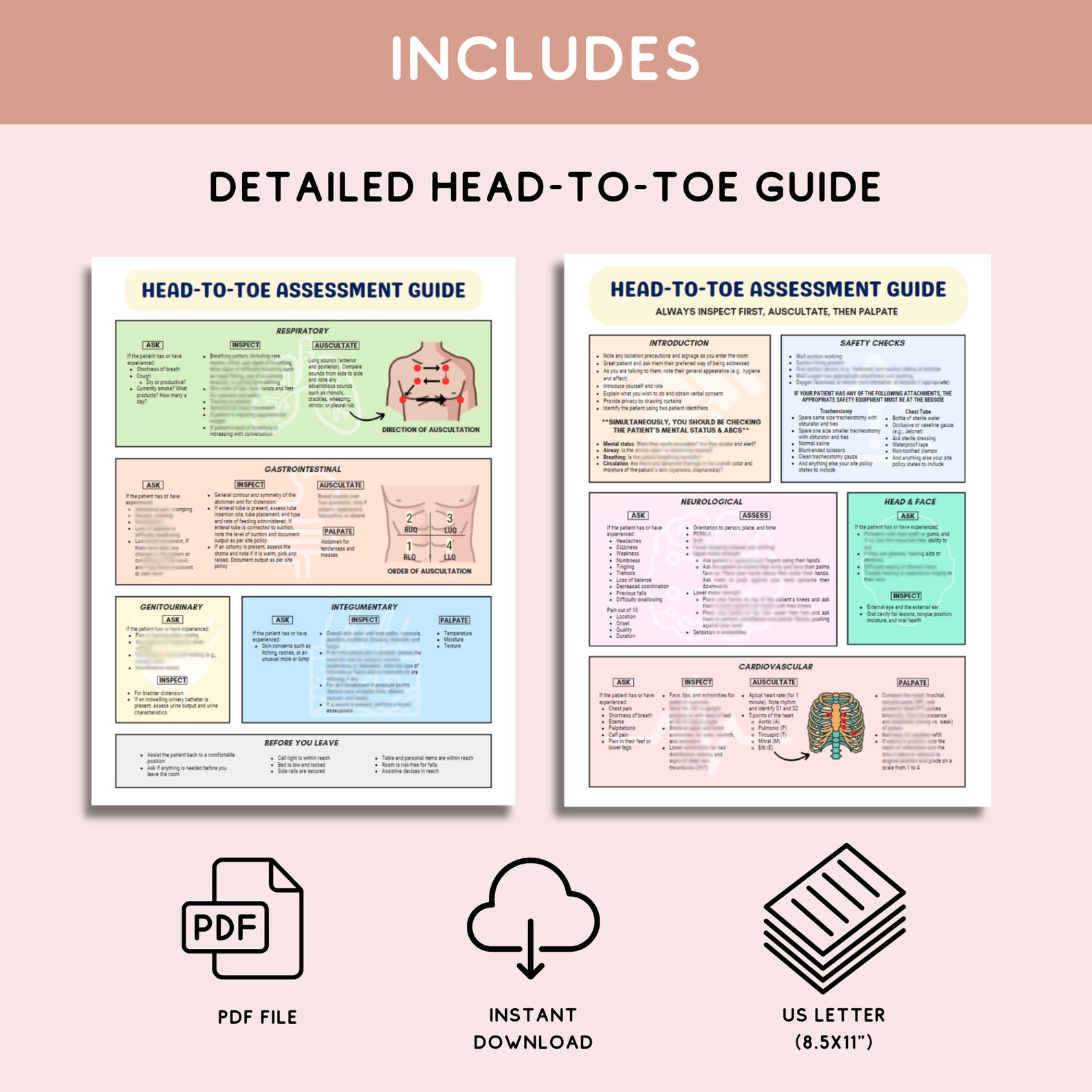 Head-to-toe Assessment Guide for Nursing Student Head to Toe Template ...
