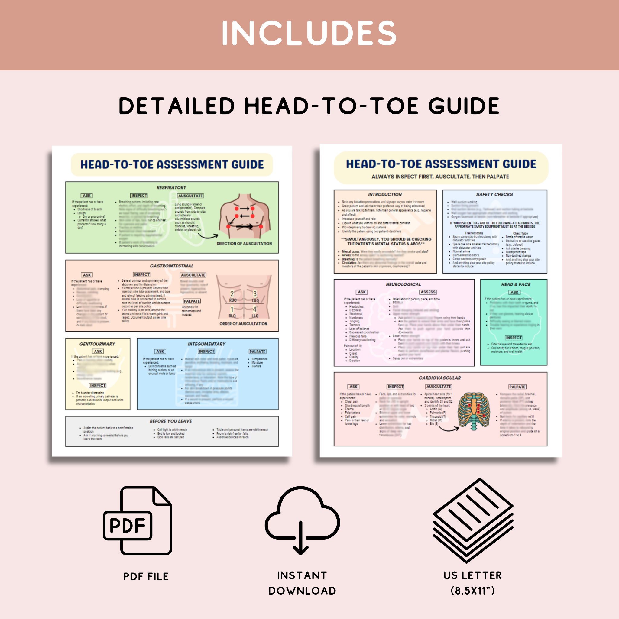 Head-to-toe Assessment Guide for Nursing Student Head to Toe Template ...