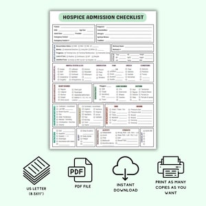 Hospice Admission Checklist for Nurse Hospice Assessment Checklist for ...