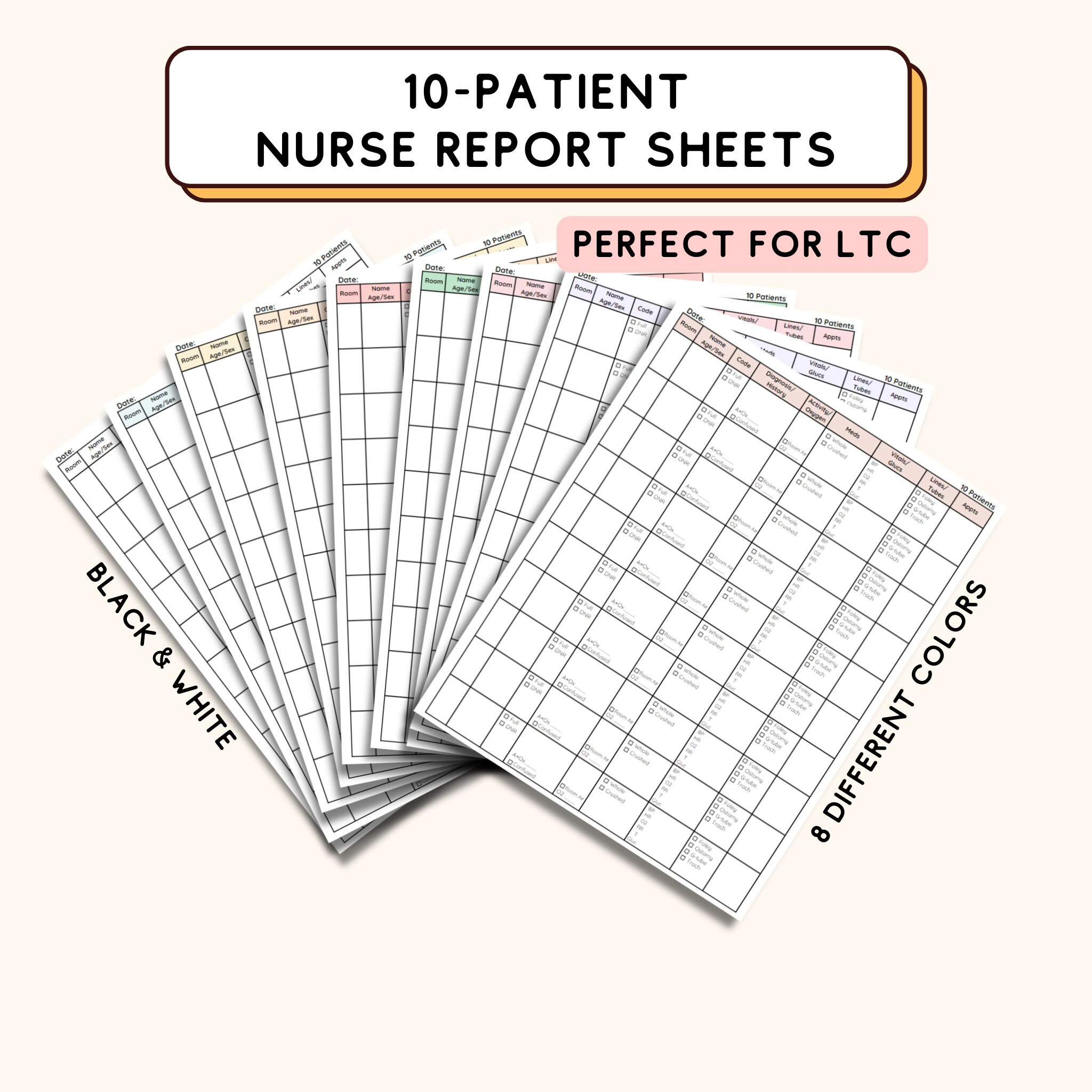 Nursing Report Sheet for Long Term Care Nursing Report Sheet for LTC ...