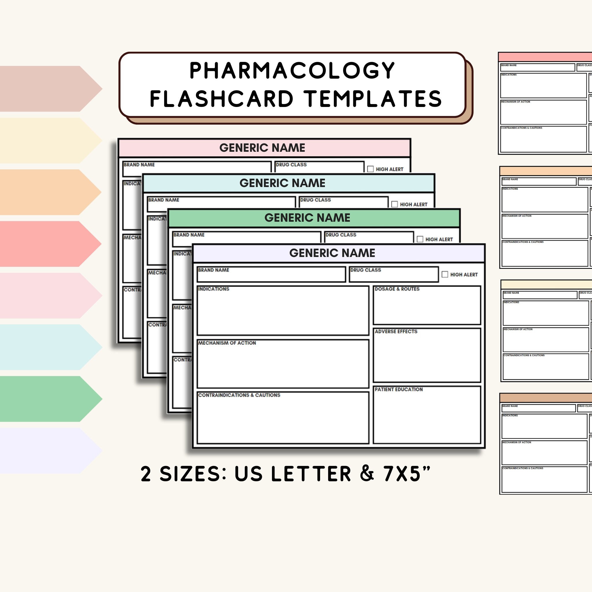 Pharmacology Flashcard Template for Nursing Student Drug Flashcard ...