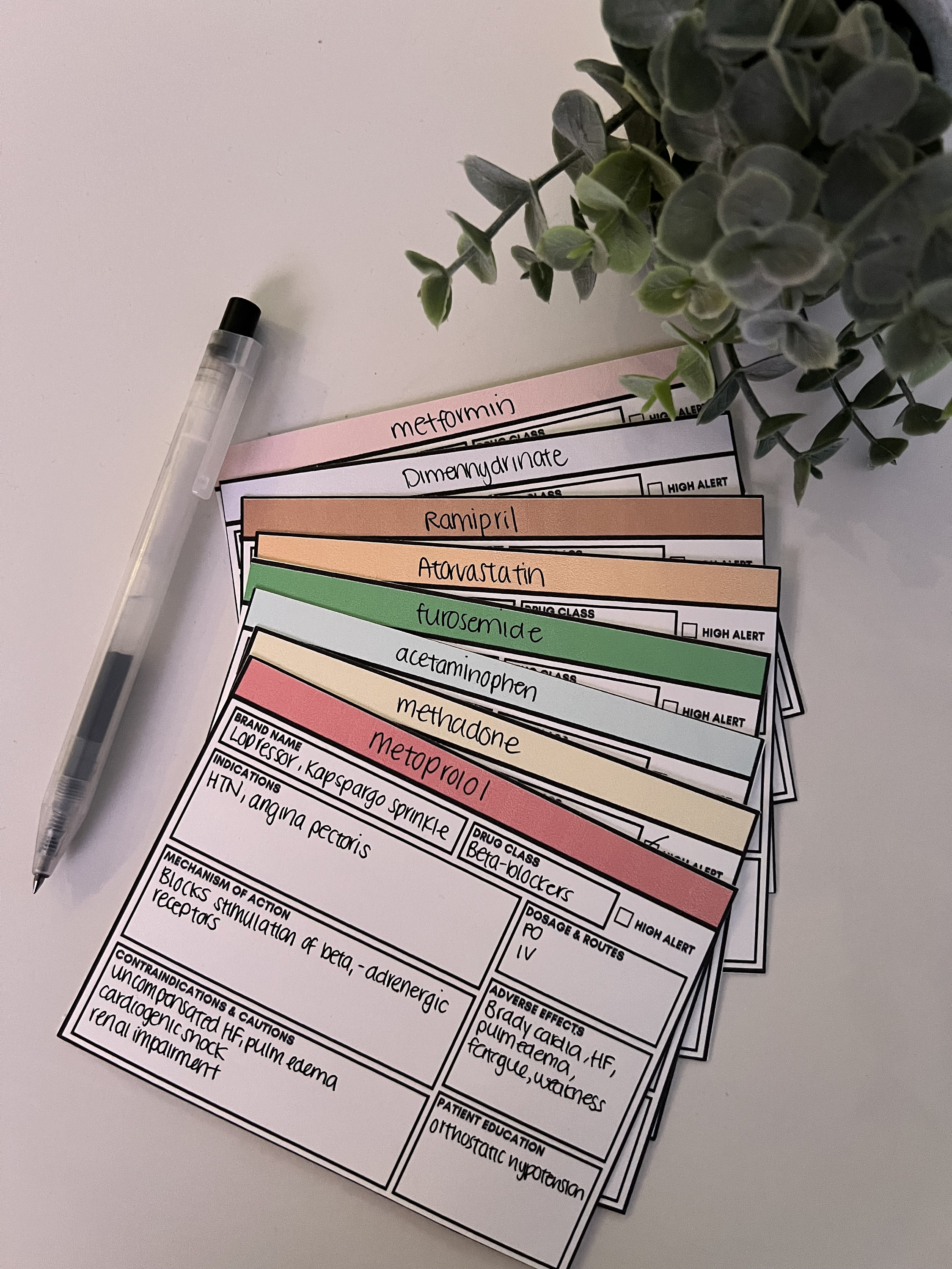 Pharmacology Flashcard Template for Nursing Student Drug Flashcard ...