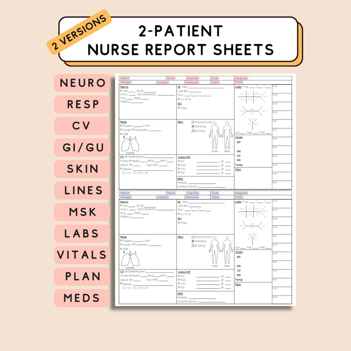Nursing Report Sheet for Nursing Student Assessment Sheet Head to Toe ...