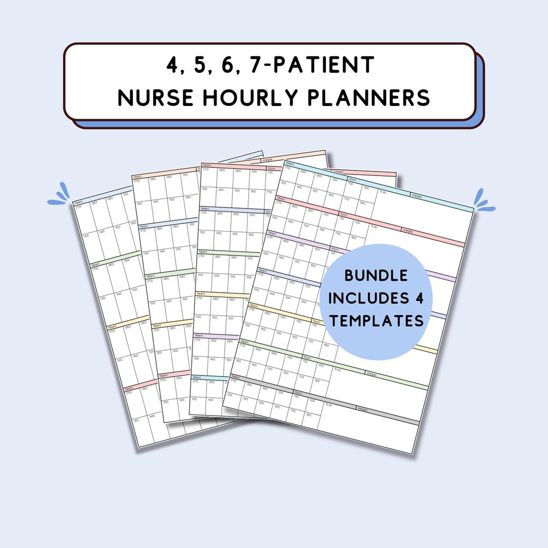 Nursing Hourly Planner for Nurse to Do List Nursing Medication Tracker ...
