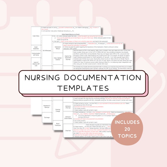 Nursing Clinical Documentation Templates