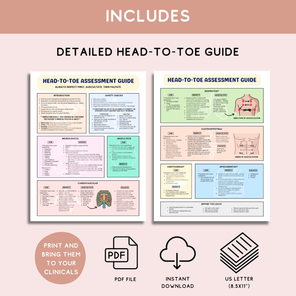 Nursing Head-to-toe Guide for Nursing Student Head to Toe Assessment ...