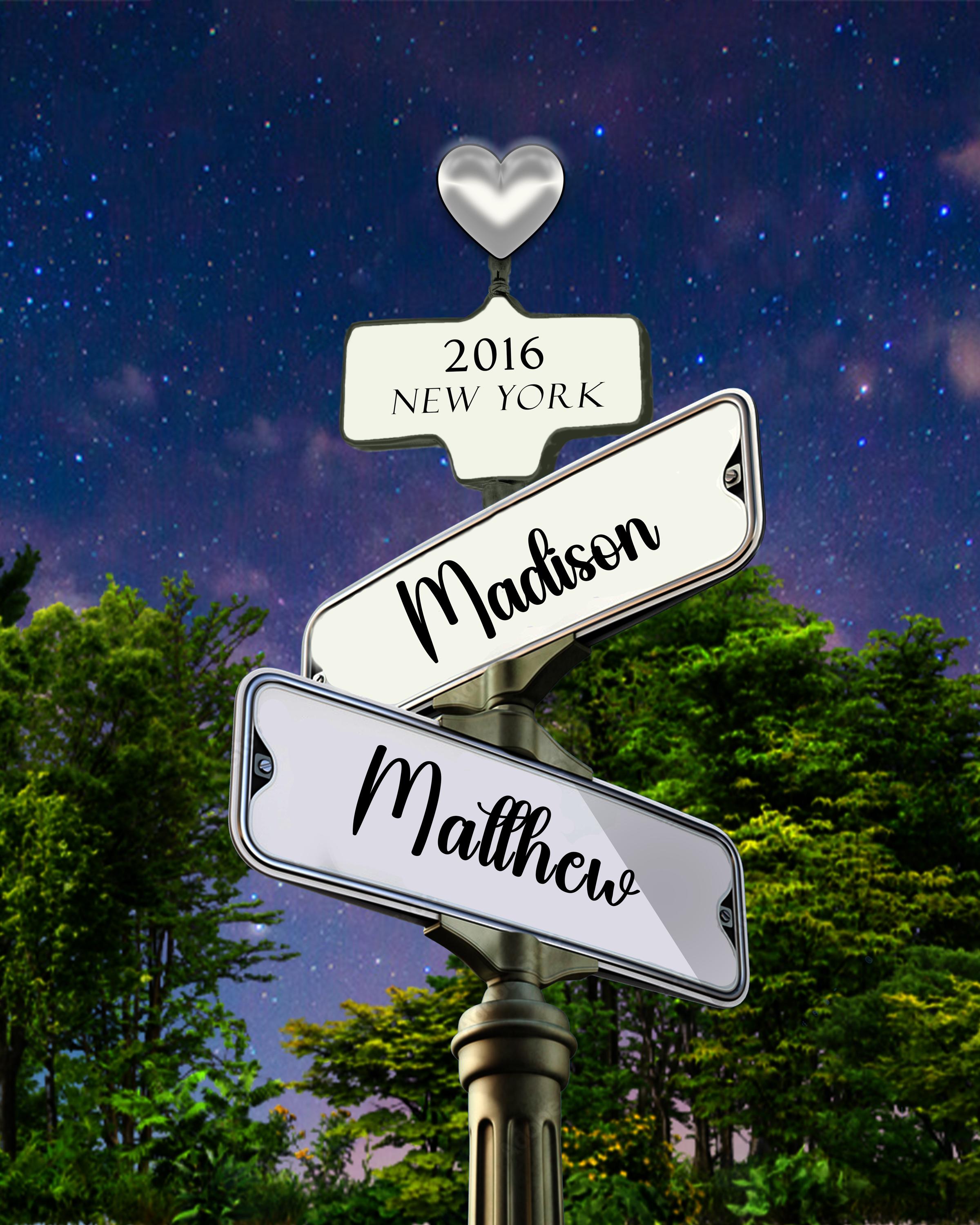 Personalized Name Street Sign, Custom Name Date , Crossroad Street Sign ...