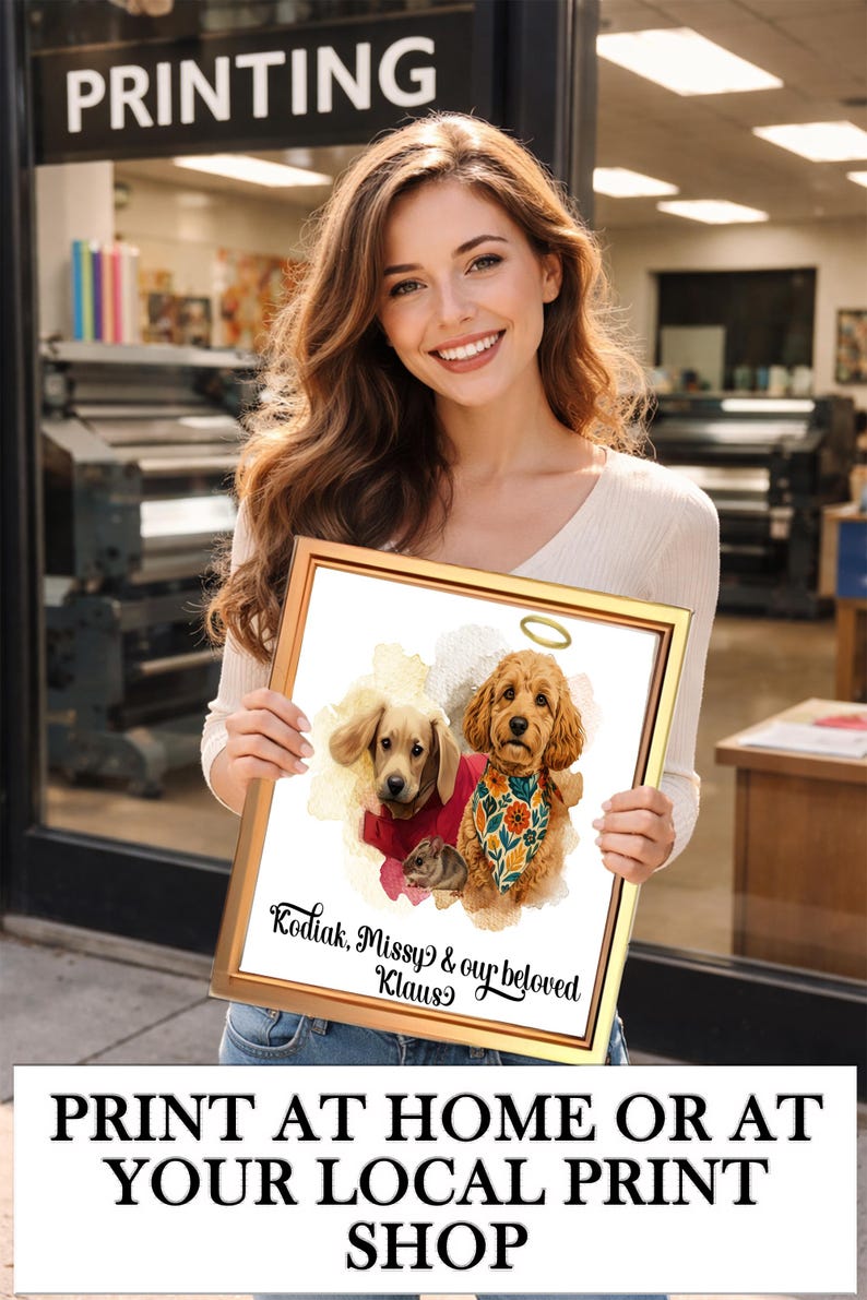 Pet Portrait From Photo Digital Download | Custom Animal Illustration ...