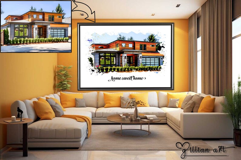 Custom Digital House Portrait - Etsy