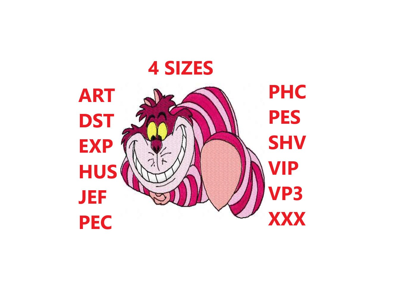 Alice in Wonderland Machine Embroidery Design / Cheshire Cat Embroidery ...