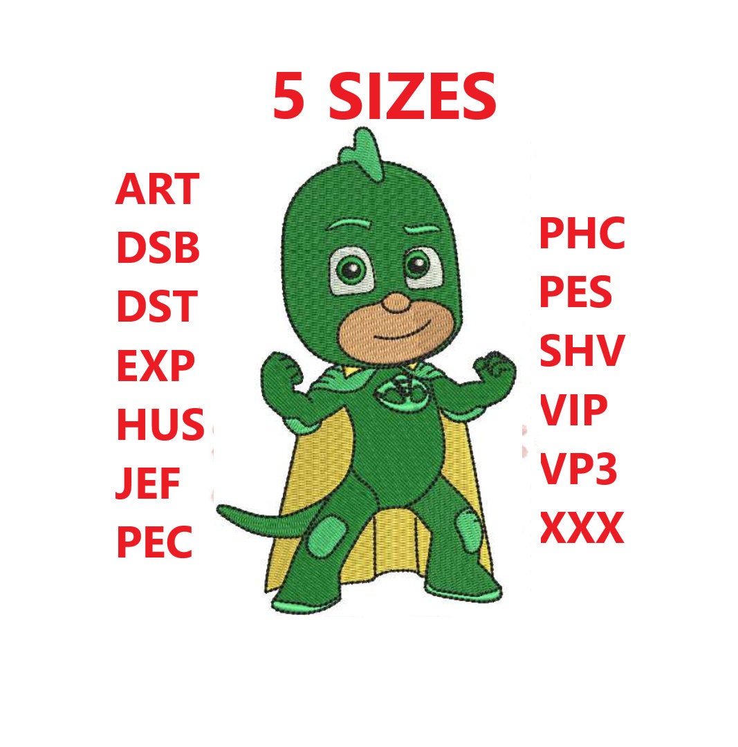 PJ Mask Gekko Machine Embroidery Design /pj Mask Gekko Embroidery ...