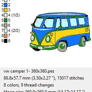 VW Volkswagen Machine Embroidery Design / VW Embroidery /volkswagen Bus ...