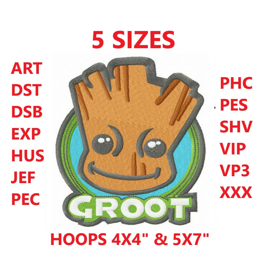 Groot Machine Embroidery Design / Groot Embroidery Pattern / Avengers ...