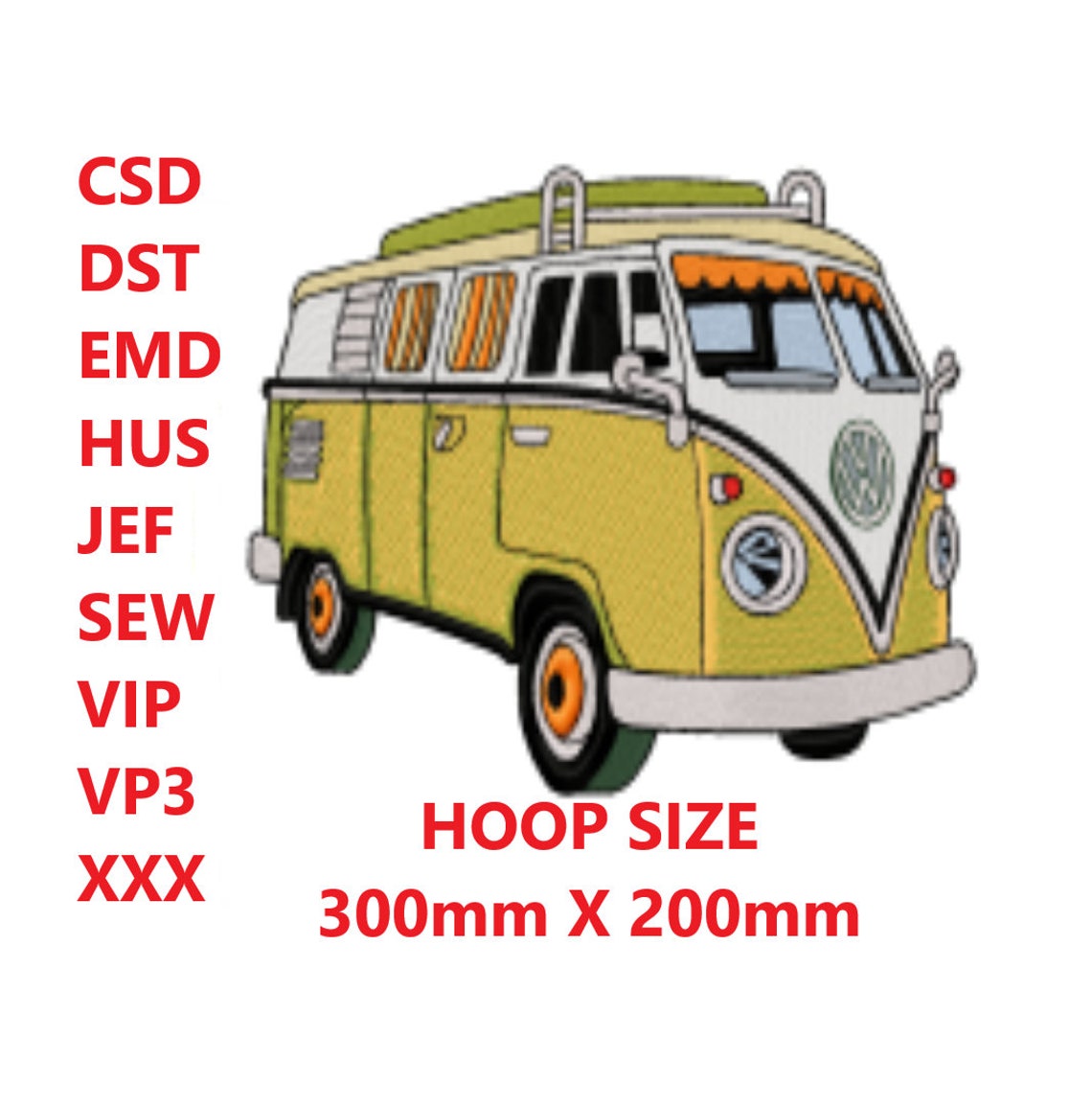 VW Volkswagen Machine Embroidery Design / VW Embroidery /volkswagen Bus ...