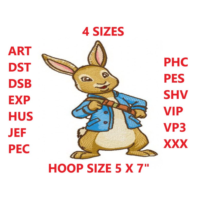 Peter Rabbit Machine Embroidery Design / Beatrix Potter Embroidery ...